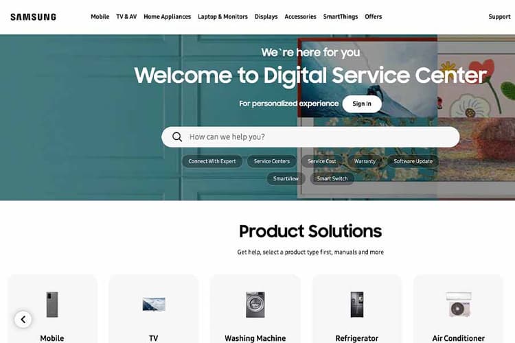 Samsung's Digital Service Center with Personalized Services